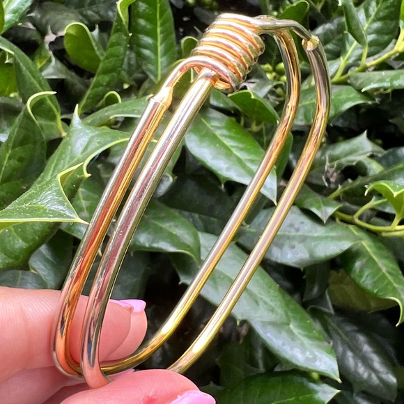 Jewelry | Vintage Modernist Artisan Thick Wire Square Shape Bangle ...